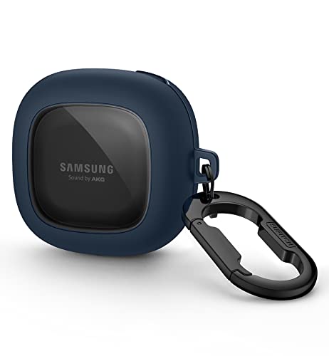 SURITCH for Samsung Galaxy Buds 2 Pro Case(2022)/Galaxy Buds 2 Case(2021)/Galaxy Buds Live Case(2020)/Galaxy Buds Pro Case(2021) Hard PC Shockproof TPU Cover with Gun-Colored Keychain Carabiner, Blue