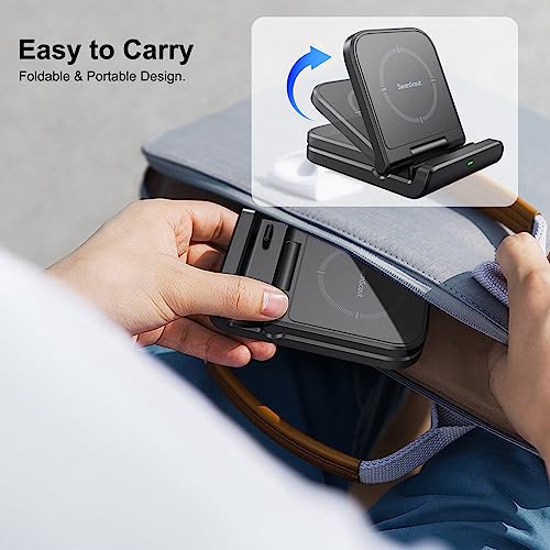 SwanScout Wireless Charger for Samsung Z Flip, Foldable Fast Wireless Charging Stand for Samsung Galaxy Z Flip 5/Z Flip 4/Z Flip 3, Samsung Charging Station for Galaxy Z Flip Series (No Adapter)