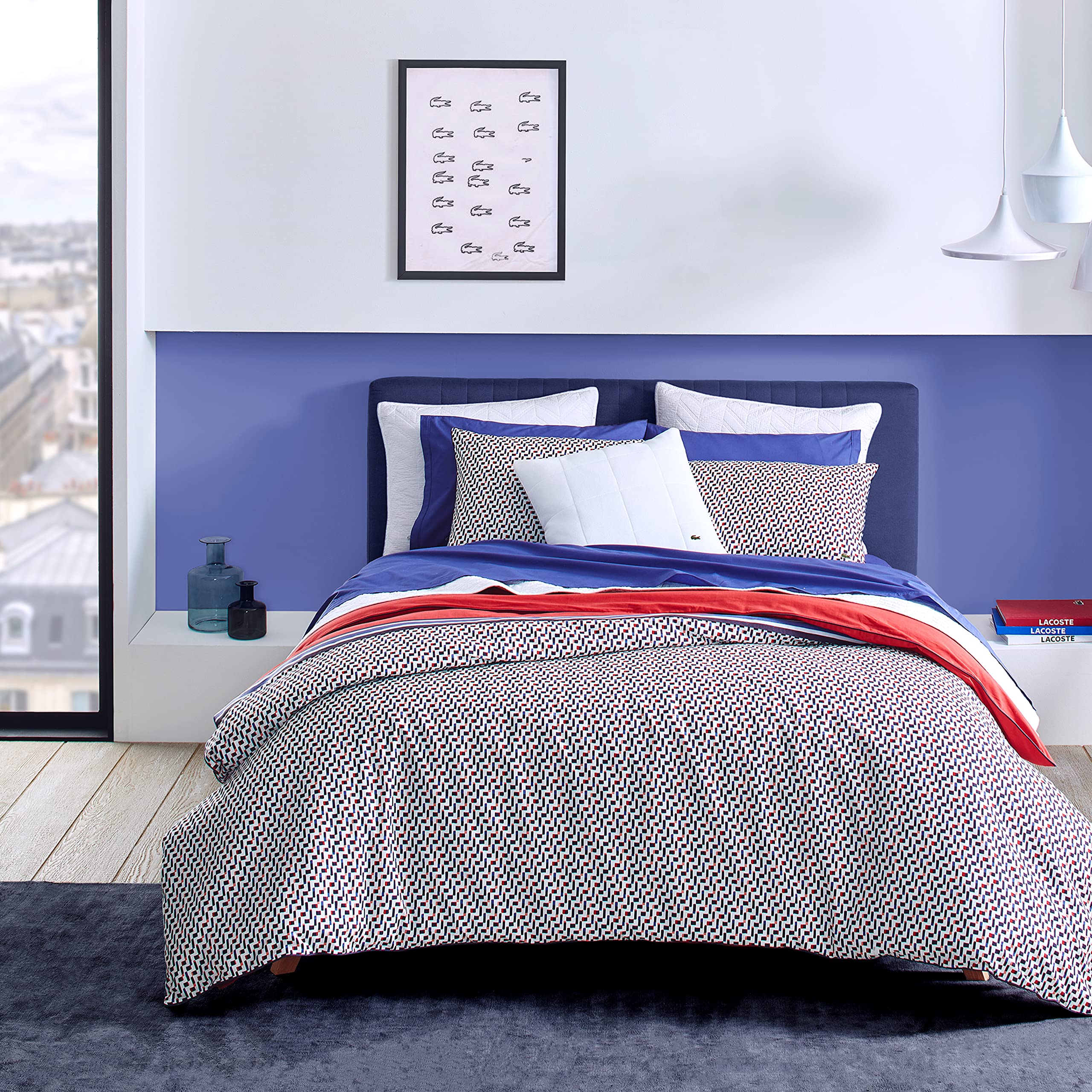 Lacoste Grove Duvet Set, King, Red