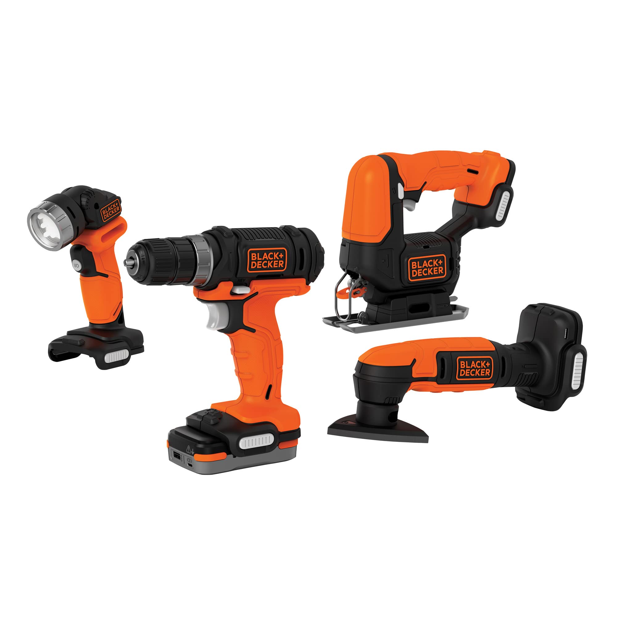 BLACK+DECKER GoPAK 12V MAX* Cordless Drill 4-Tool Combo Kit (BDCK502C1)
