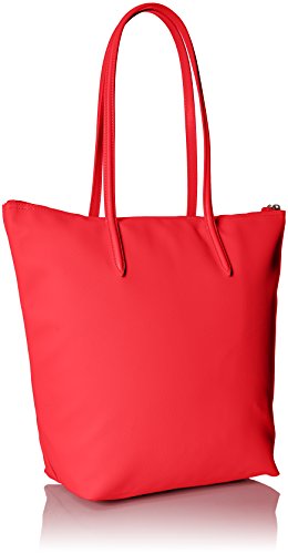 Lacoste Women's L.12.12 Concept Vertical Shopping Tote Bag, Navy/Iberis Red, One Size