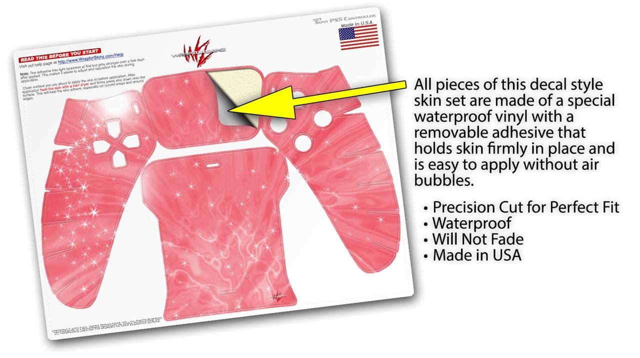 WraptorSkinz Skin Wrap compatible with Sony PS5 DualSense Controller Stardust Pink (CONTROLLER NOT INCLUDED)