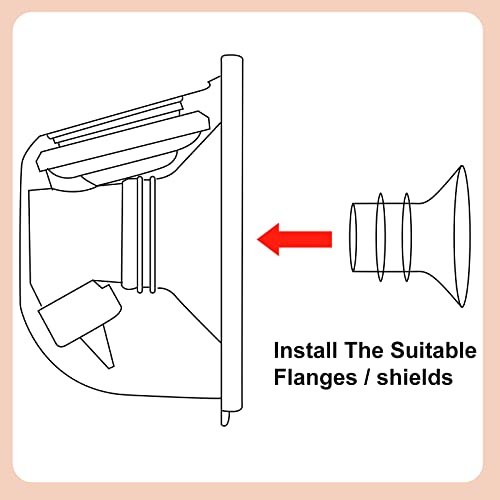 Nanawawa Flange 15, 17, 19, 21mm Insert 24mm Shroud/Flange,Compatible with momcozyS9/S10/S12,Wearable Breast Pump Shields/Flanges, 4 pcs/Each.(17mm/pcs)