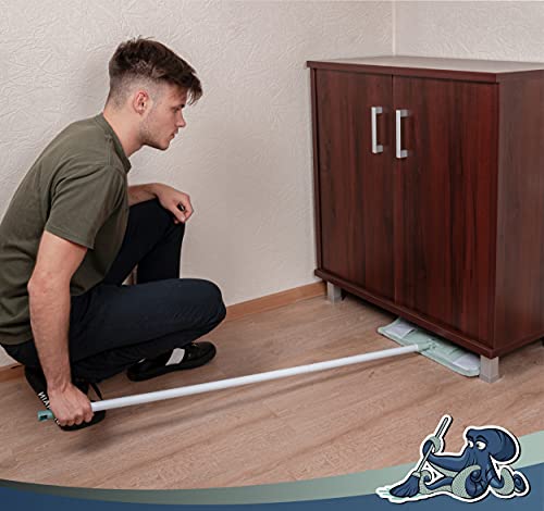DSV Standard Professional Microfiber Floor Mop with 3 Washable Mop Pads and 1 Dirt Removal Scrubber | 360° Rotation Mop Head 16.8" | Ideal for Hardwood, Laminate, Tile & For Home/Office Floor Cleaning