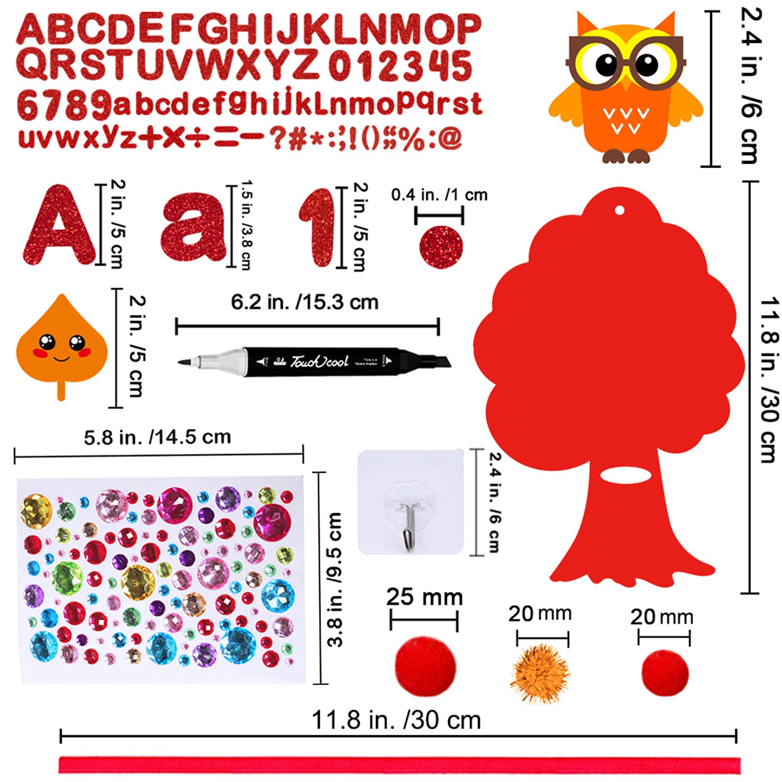 Winlyn 8 Sets Fall Crafts Kits Kids Fall Crafts Bulk Thanksgiving Crafts DIY Thankful Tree Art Sets Autumn Leaf Foam Stickers Pom-Poms Arts and Crafts for Kids Holiday School Classroom Activities