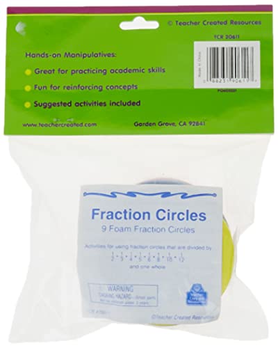 Teacher Created Resources Foam Fraction Circles (20611),Multi