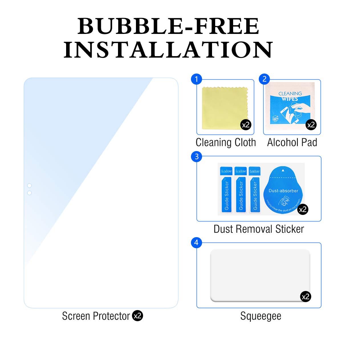 Dadanism Screen Protector Fit Fire HD 8 / Fire HD 8 Plus/Fire HD 8 Kids 2020 Released 10th Gen, Eye Protect 4H Hardness Anti-Scratch Film, [2 Pack] PET Anti Blue Light Protective Film - Light Blue