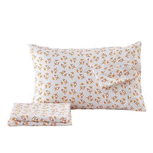 Great Bay Home 4-Piece Floral Print Ultra-Soft Microfiber Sheet Set. Wrinkle Free, Comfortable, All-Season Bed Sheets. (Queen, Small Watercolor Flowers)