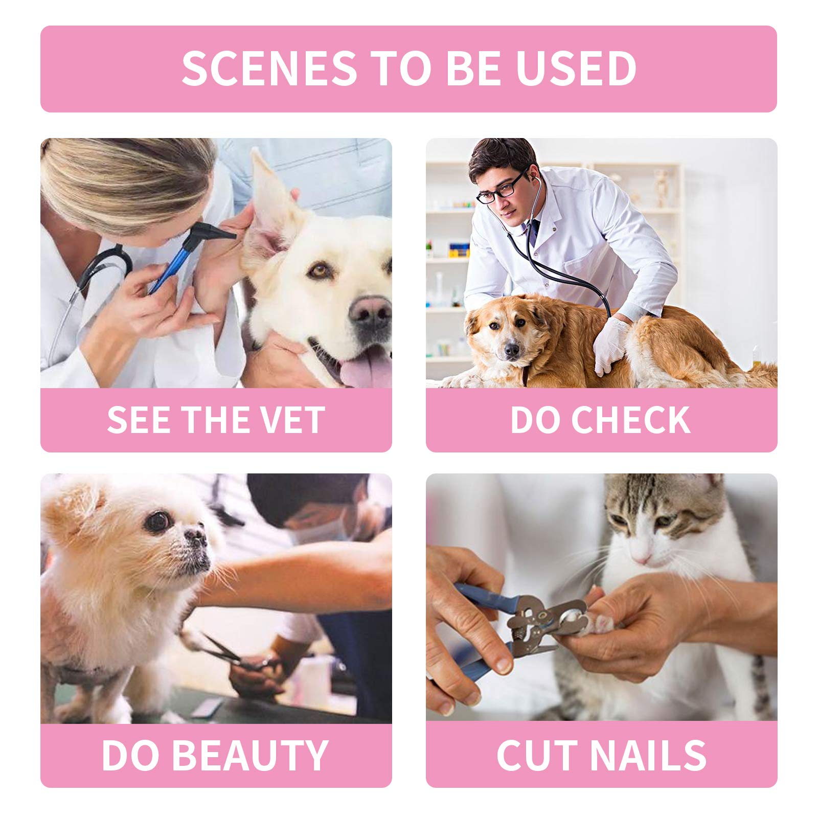 MCHY Inflatable Dog Cone,Adjustable Recovery Collar for Dogs After Surgery,Prevent from Biting & Scratching,Not Block Vision(Pink S)