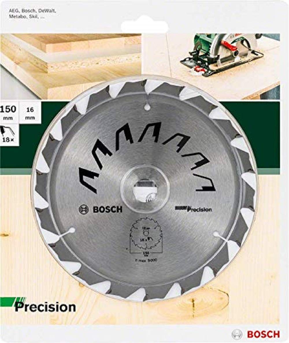 Bosch Home and Garden 2609256D62 Bosch Circular Saw Blade for Wood, Outer Diameter 150 mm, Bore 16 mm, Accessories for Circular Saw