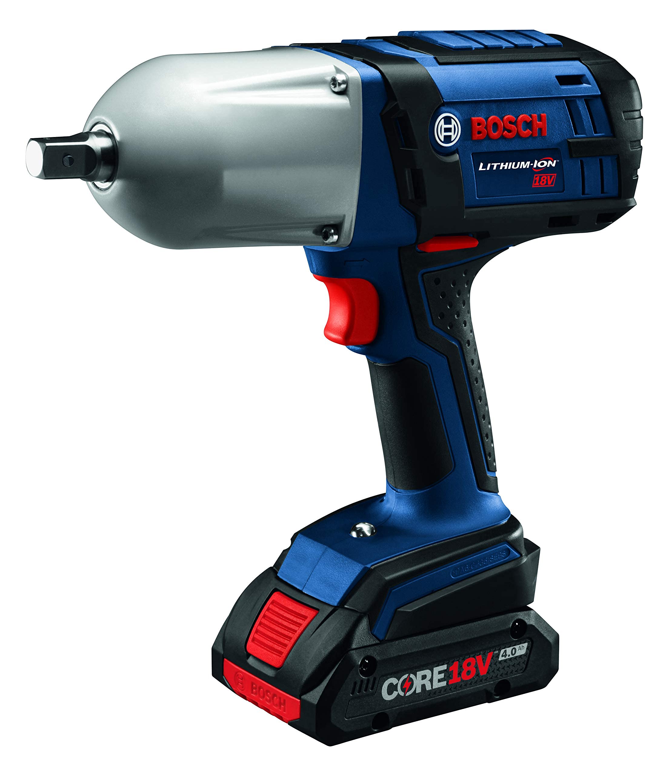 Bosch HTH181-B25 18V High Torque Impact Wrench w/Pin Detent w/ (2) 4.0 Ah CORE Compact Batteries (Renewed)