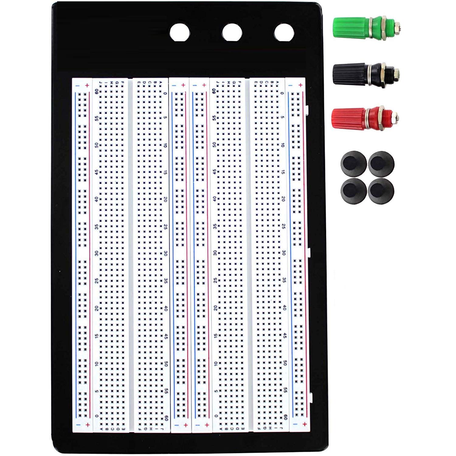 DaFuRui 1660 Tie-Points Solderless Breadboard Large Breadboard with Aluminum Back Plate for Arduino