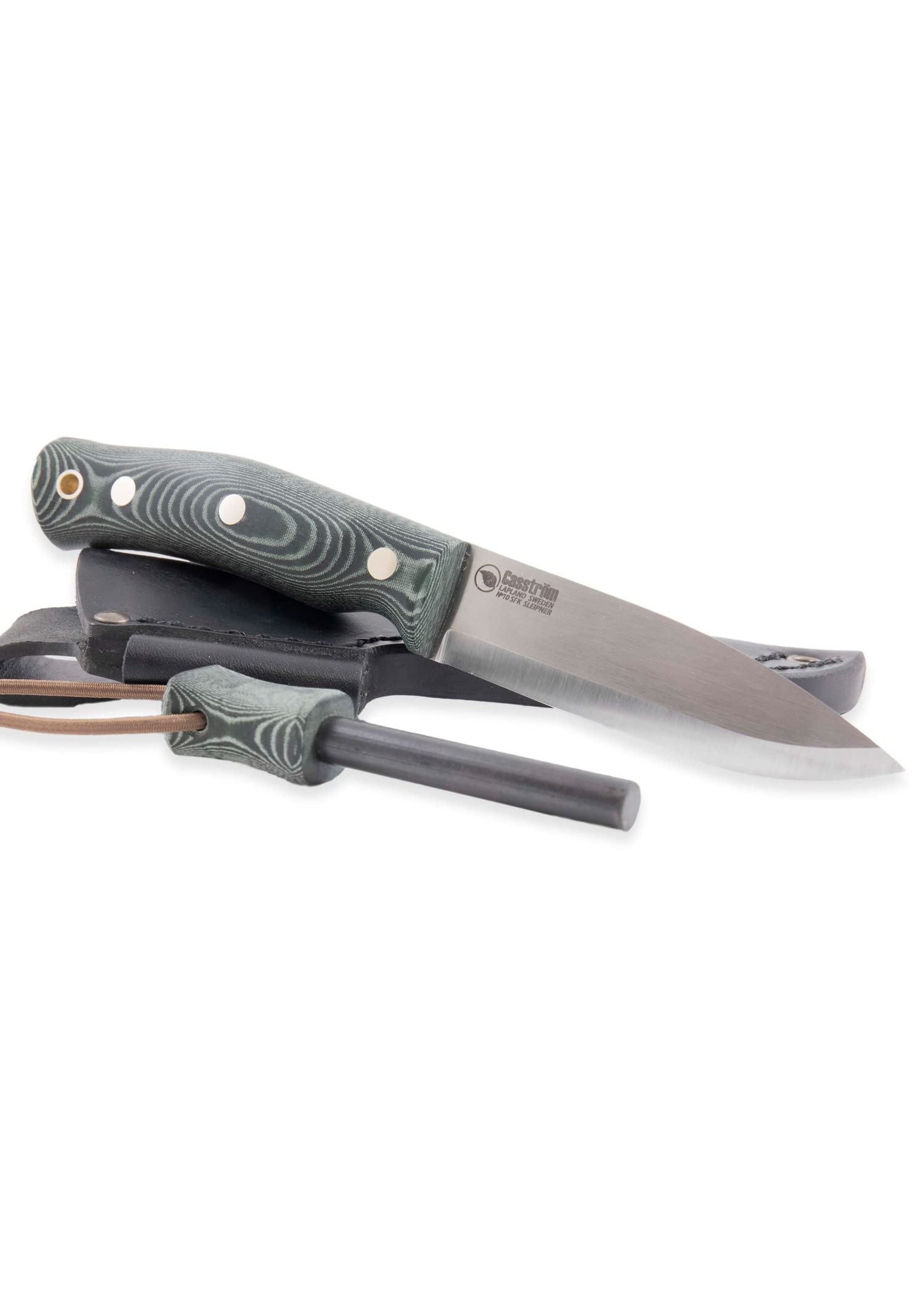 Casstrom No.10 SFK - Sleipner/Scandi/Green Micarta/Firesteel - Fixed