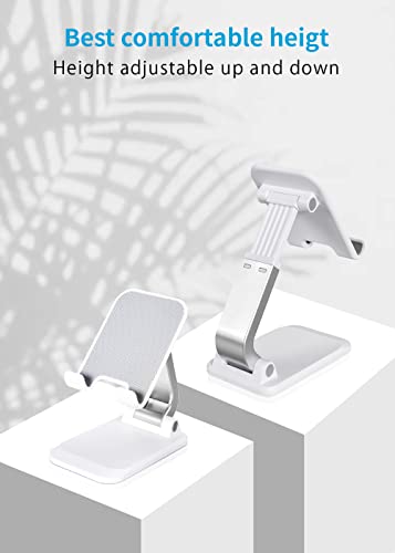 Foldable & Portable Cell Phone Stand with Silicon Pad,Adjustable Angle Height Tablet Desktop Holder Compatible with iPhone 14 Pro Max,Samsung Galaxy S20 and Other 4-8'' Smartphone