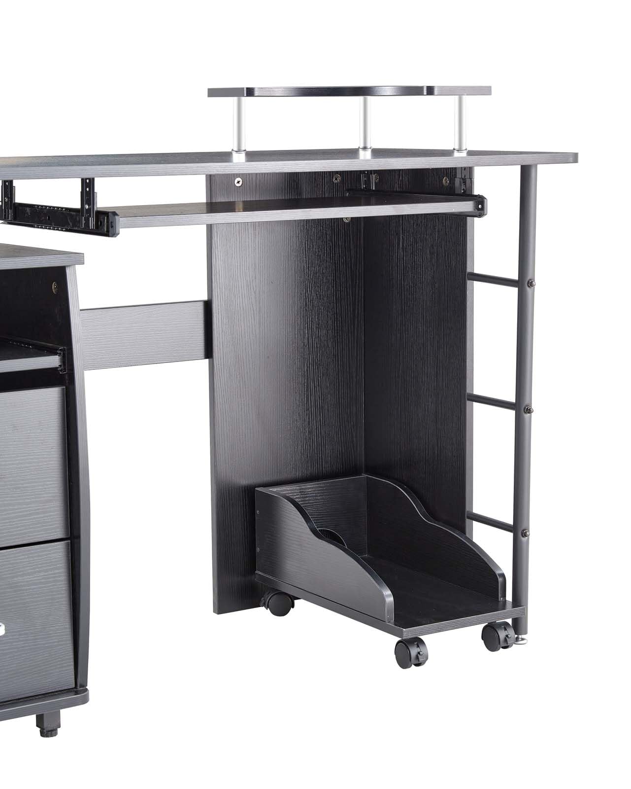 Computer Desk, 47'' Office Desk with Keyboard Tray, Writing Desk with 2 Drawers and Study Table, Potting Stand with CPU Tray&Removable Shelf for Storage