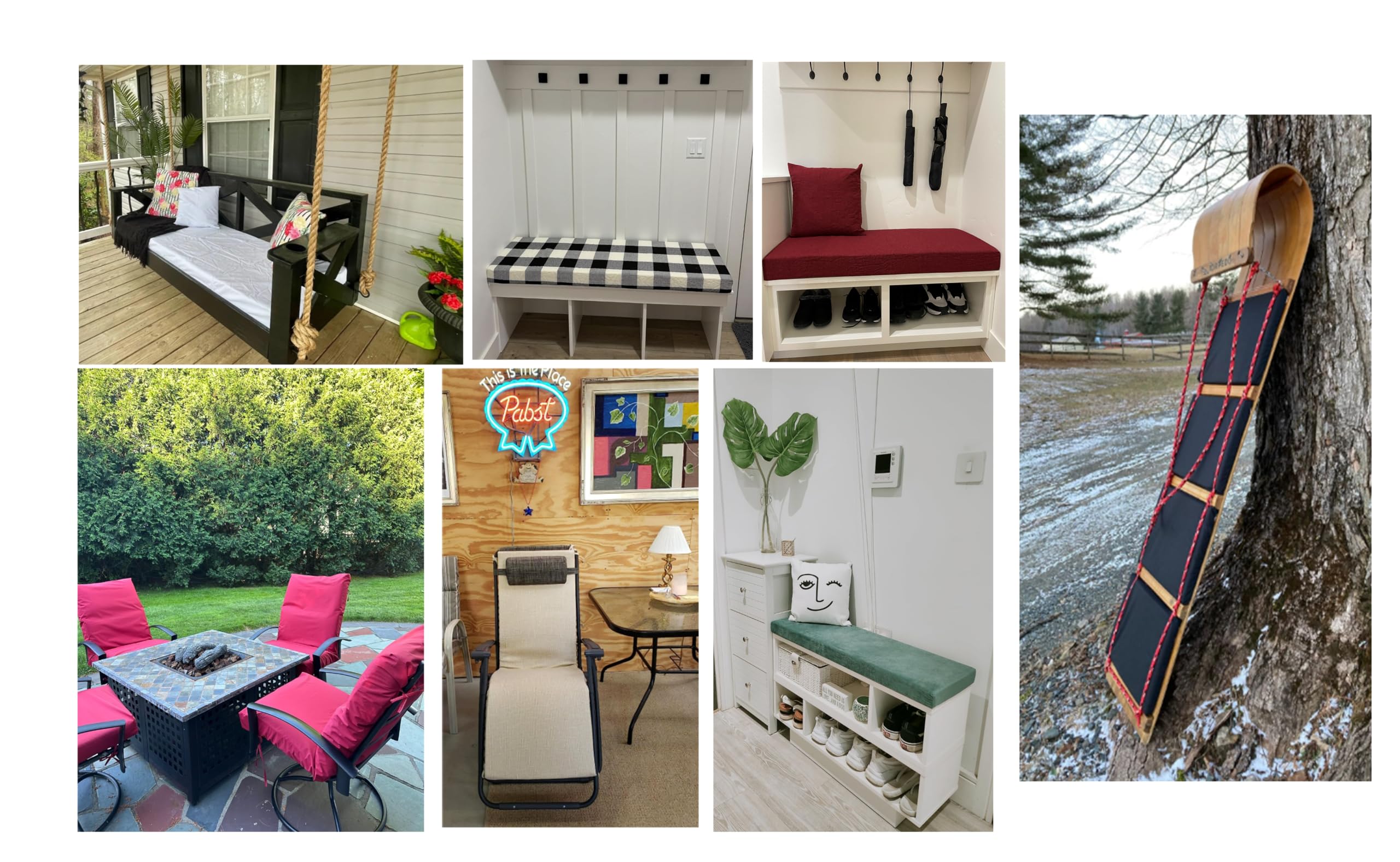 Ginsimar Custom Outdoor Furniture Cushion Covers, Chair Cushion Covers, Replacement Cushion Covers with Zipper, for couches and Sofas, only Cover, Customizable with 100 + Colors