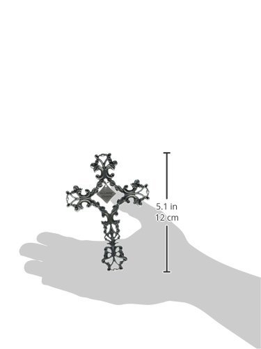Cathedral Art (Abbey & CA Gift in Loving Memory Wall Cross with White Pearls and Ribbon, 5" x 3 1/2", Pewter