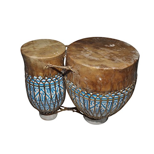 Professional Ceramic Moroccan Bongos Tam Tam Blue Large
