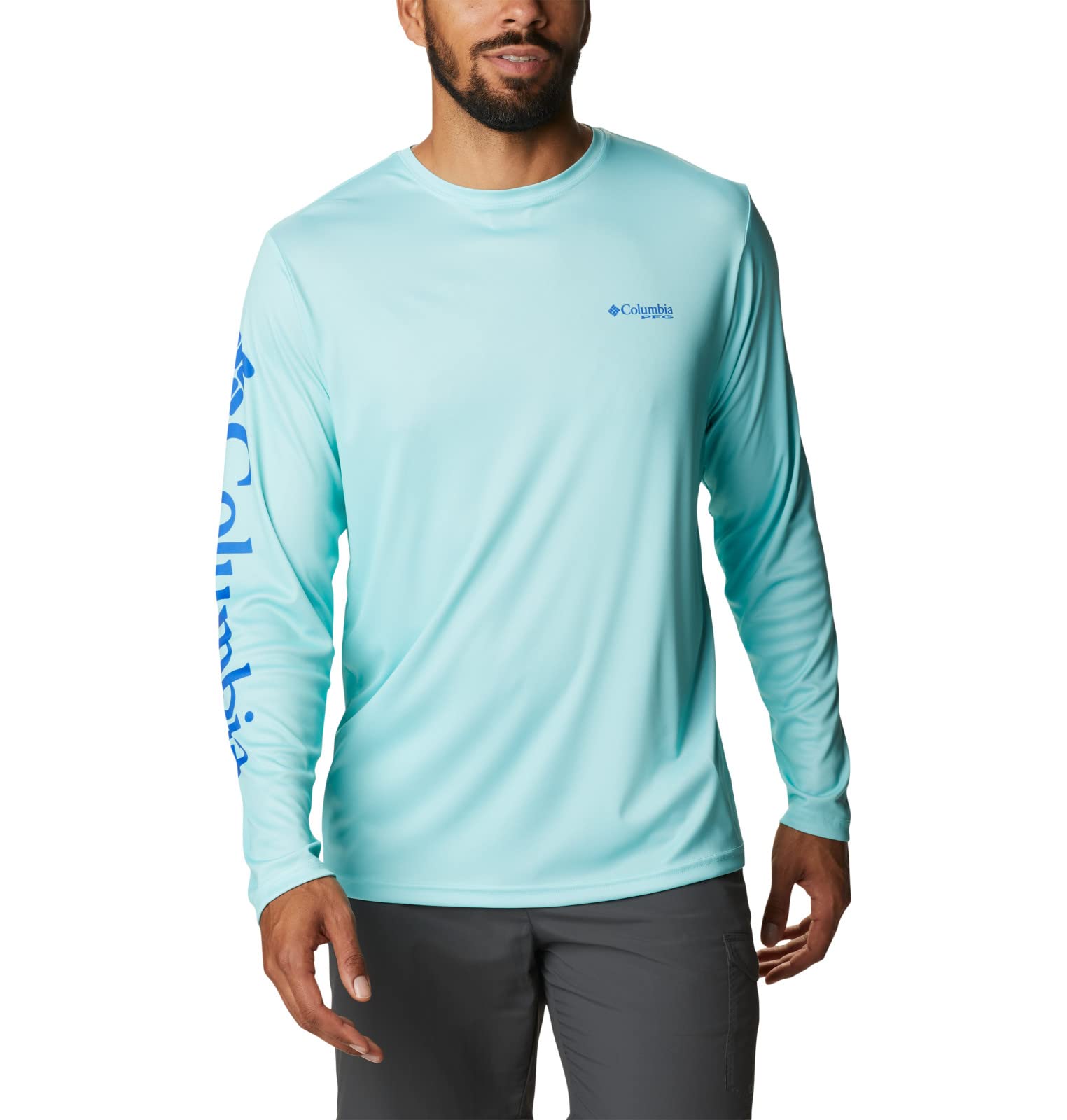 Columbia Men's Terminal Tackle PFG Carey Chen Long Sleeve, Gulf Stream/Offshore Slam, Medium