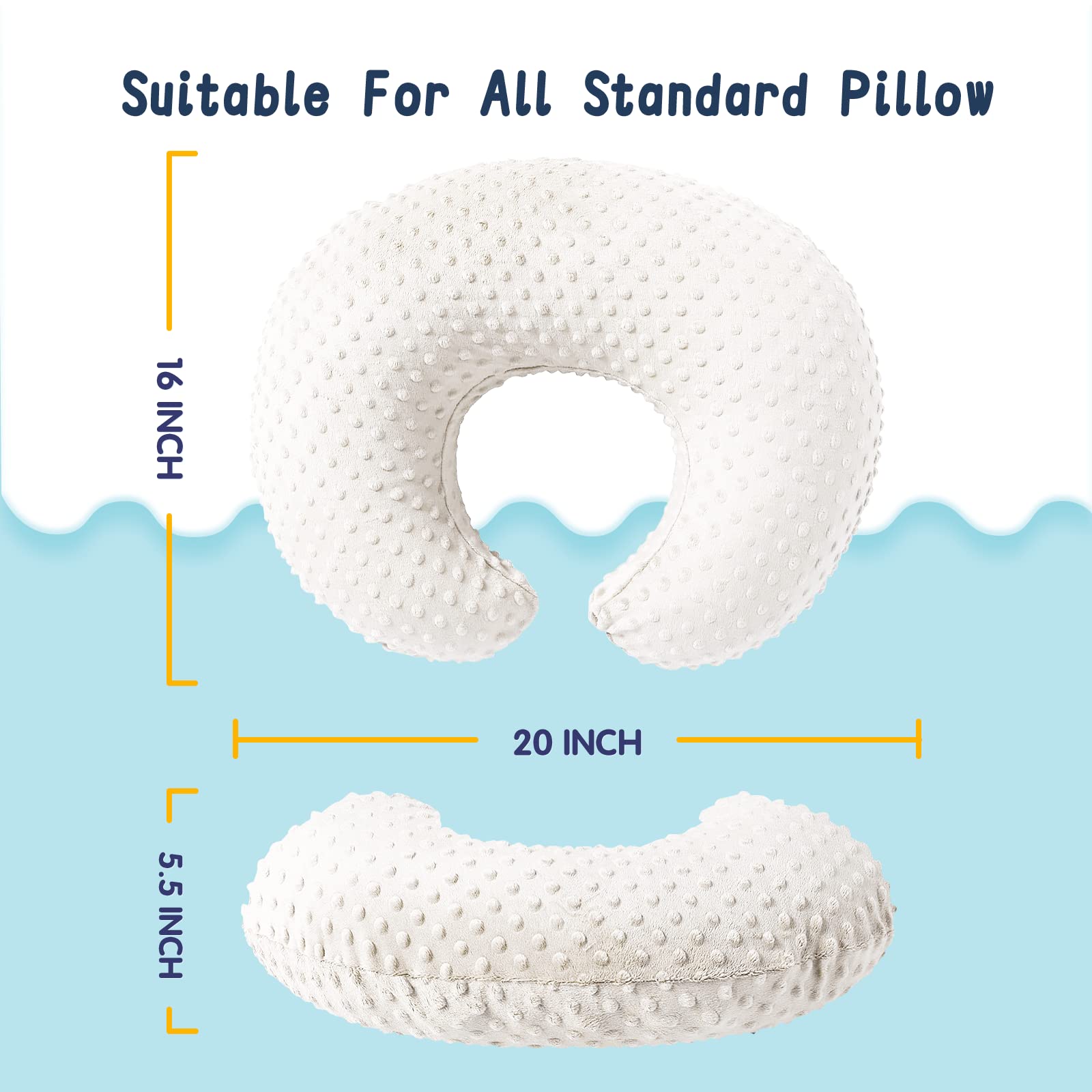 Ezencon Nursing Pillow and Positioner, Breastfeeding and Bottlefeeding Pillow, Breast Feeding Pillow with Removable and Washable Pillow Cover(SkyBlue-dot)