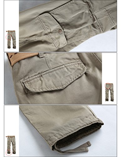 Match Mens Casual Outdoors Active Wild Cargo Pants Trousers(W36,6536 Light Khaki)