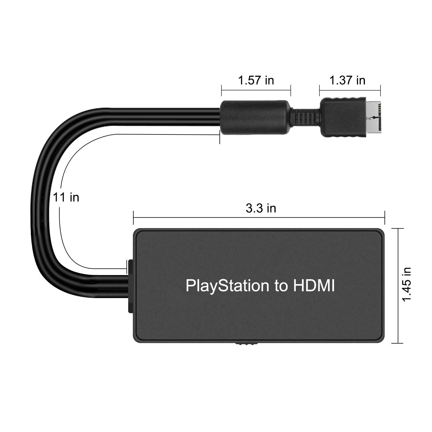 Y.D.F PS2 to HDMI Adapter PS2 HDMI Cable PS2 to HDMI Converter Support 4:3/16:9 Screen Aspect Ratio Switch. Works for PlayStation 1/ PlayStation 2 HD Link Cable PS1 HDMI Adapter PS2 HDMI Converter
