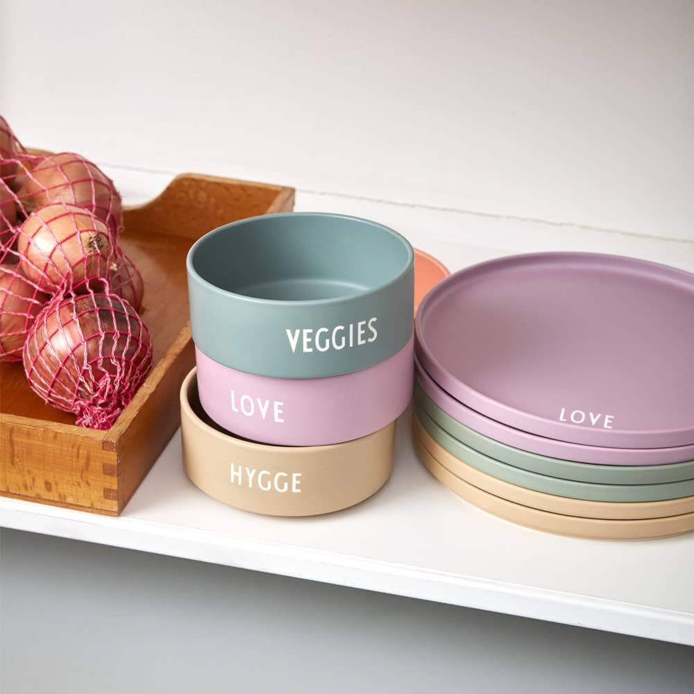 Design Letters Porcelain Snack Bowl 10 Oz | Ceramic Bowl | Bowls for Pasta, Cereal, Popcorn | Deep Soup Bowl for Kitchen, Dinner | Christmas Decorative Bowl | Microwave & Dishwasher Safe