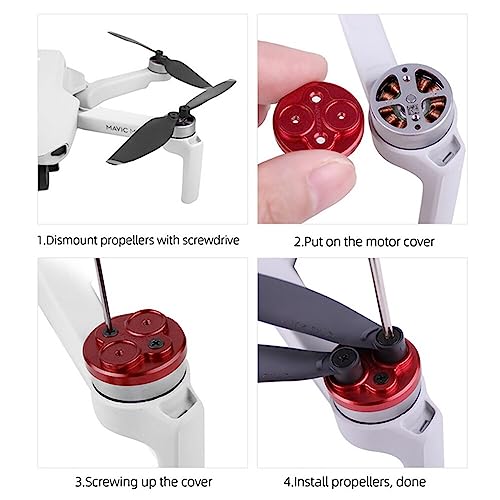 Mavic Mini 3 2 1 Motor Cover Cap Drone Dust-Proof Engine Protector Guard Protective Accessories for DJI Mavic Mini 2 SE 3 Pro (for Mini 1 SE 3 3Pro Red)