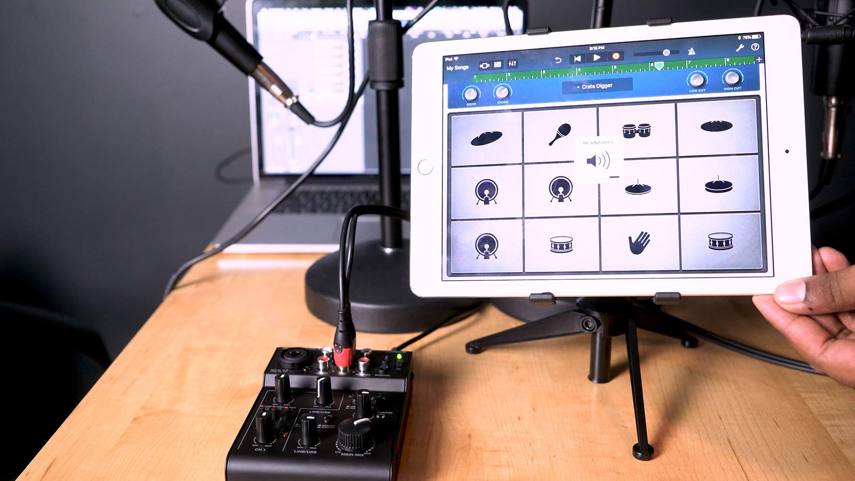 Rockville RockMix 5 Channel Pro Mixer w/USB Interface, Bluetooth, Echo, EQ