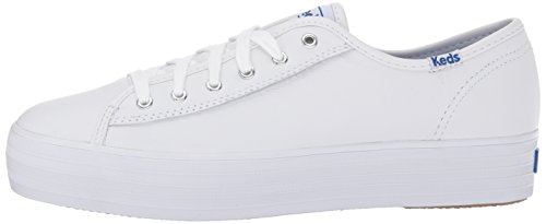 Keds Women's Triple Kick Leather Fashion Sneaker,White,7 M US
