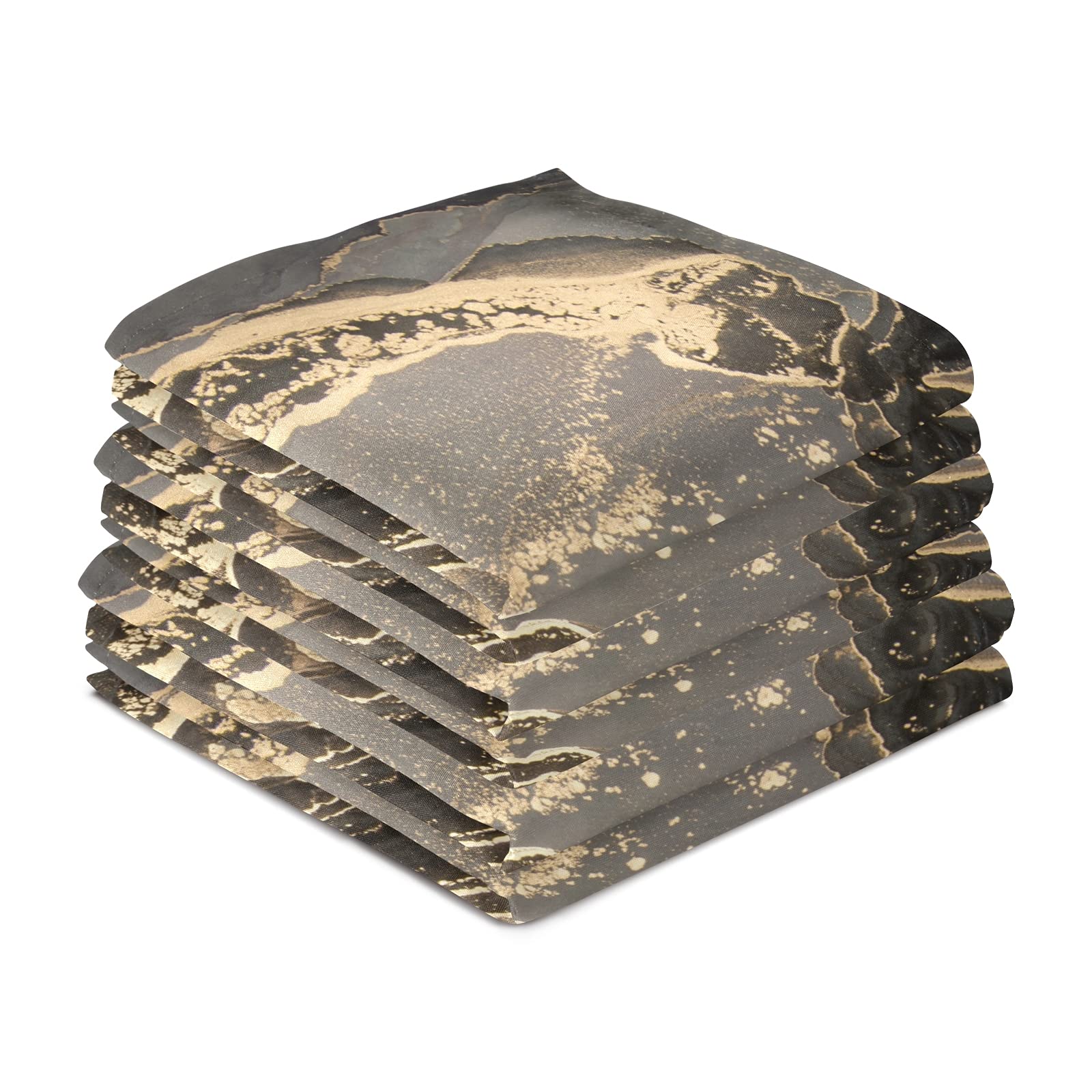 Dallonan Kitchen Towels Set of 4 Luxury Abstract Black Gray Gold Marble Polyester Soft Absorbent Dishcloths Decorative Towels for Kitchen Hand Towels, Dish Towel, Tea Towels, 28x18 Inch