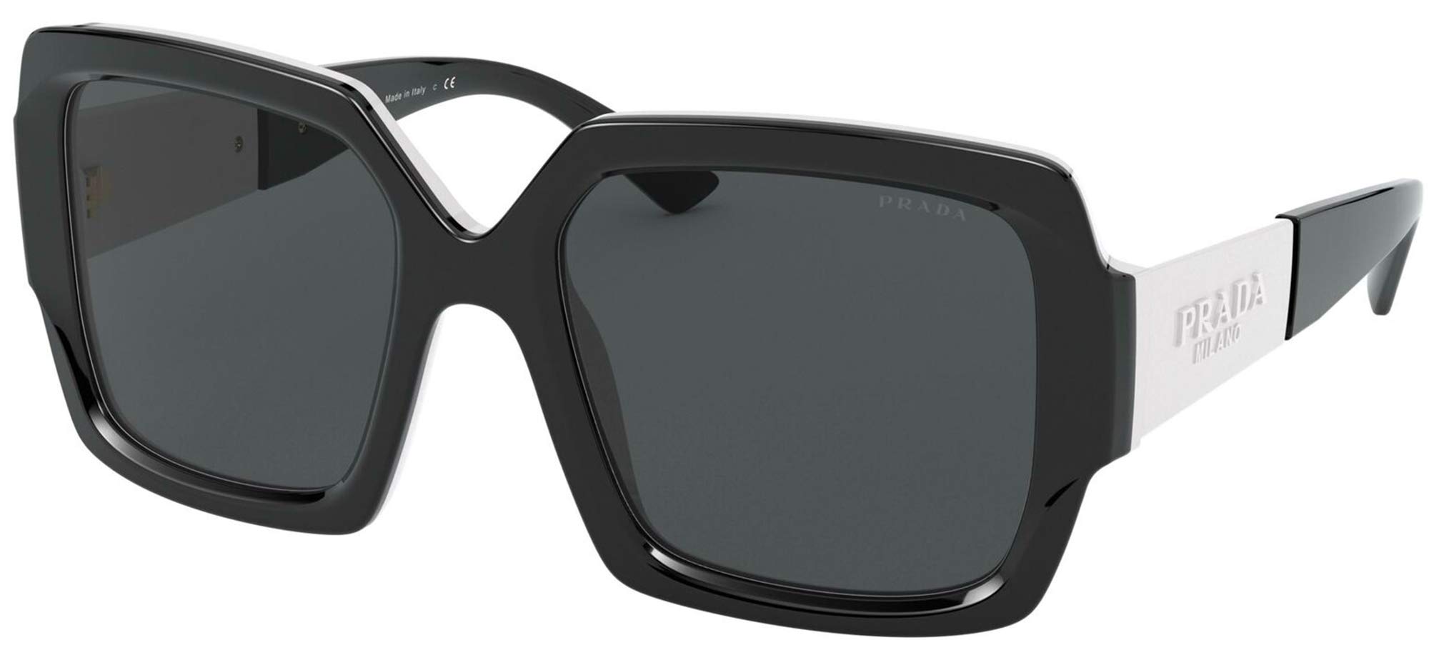 Prada PR 21XS Women's Sunglasses Black/White/Dark Grey 54