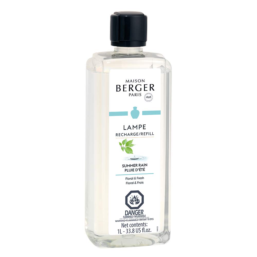 Summer Rain | Lampe Berger Fragrance Refill for Home Fragrance Oil Diffuser | Purifying and perfuming Your Home | 33.8 Fluid Ounces - 1 Liter | Made in France