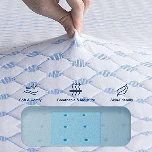 Maxzzz 3 Inch Queen Memory Foam Mattress Topper, High Density Frim Gel Bed Mattress Topper with Removable Washable Cover, Certipur-Us & Oeko-Tex Certified