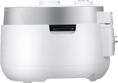 CUCKOO IH Twin Pressure Small Stainless Steel Rice Cooker 10 Cup Uncooked & 20 Cup Cooked with Induction Heating, LED Touch Controls, Reheat Option (White)