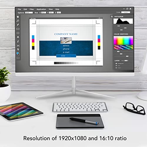 Fabul Computer Monitor, 21.5 Inch 100β240V Desktop Monitor HD VGA DC Port for Industry (US Plug)