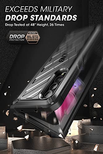 SUPCASE Unicorn Beetle Case for Galaxy Z Fold 3 5G (2021), Rugged Belt Clip Shockproof Protective Case with Built-in Screen Protector & Kickstand (Black)