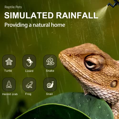 Reptile Mister Terrariums Humidifier with Timer, Reptile Misting System With 5L Foldable Tank, Automatic Mister for Reptiles Fogger With Humidity Control, Chameleon Terrarium Mister for Snake,Lizard,Tortoise,Frog