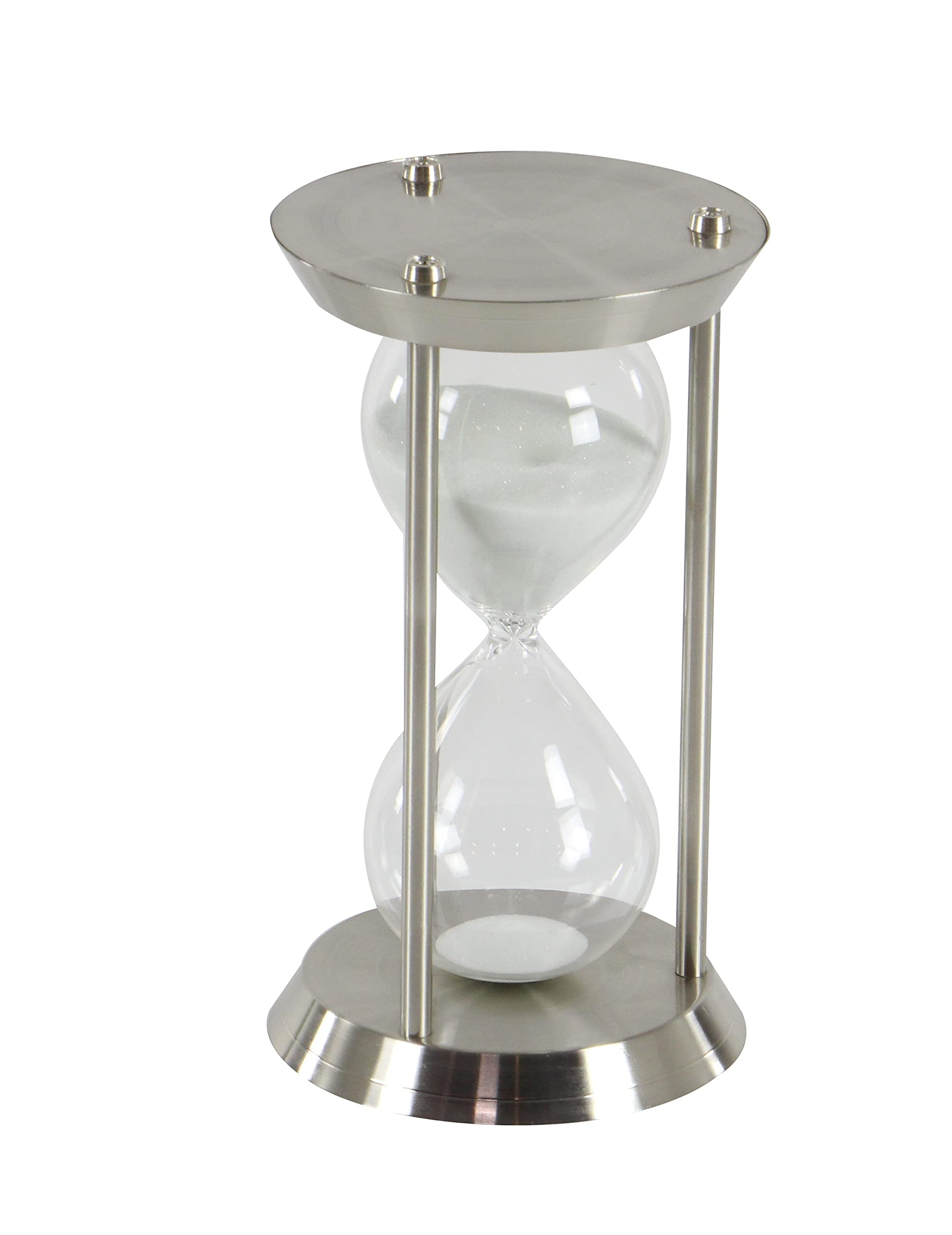Deco 79 Glam Metal Cylinder Timer, 7" x 7" x 12", Silver