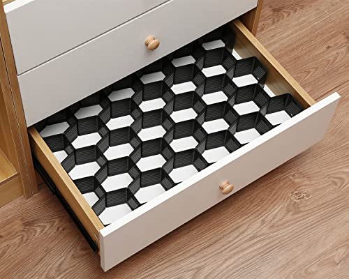 Natzerat Honeycomb Drawer Divider Suitable for bedroom underwear Socks Cosmetic storage locker sorting 8-piece drawer organizer (Black)