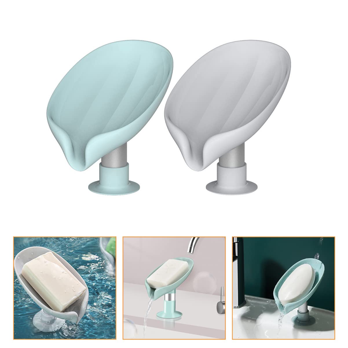 Cabilock 4 Pcs soap drainer Sponge Drying Holder sucker holder drainage soap bathtub soap holder decorative No Drilling soap tray Soap drying Dish abs bracket travel multipurpose