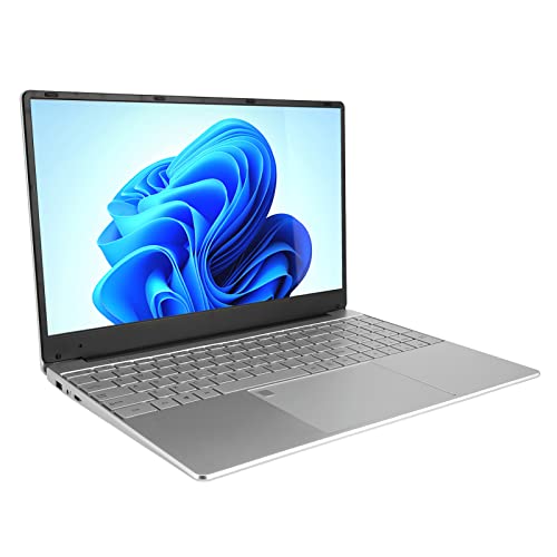 Fabul Portable Laptop, 2.4G 5G WiFi 15.6in Laptop Silver 1920x1080 IPS HD Quad Core Quad Thread 100‑240V 16G 256G for Work (16+256G US Plug)