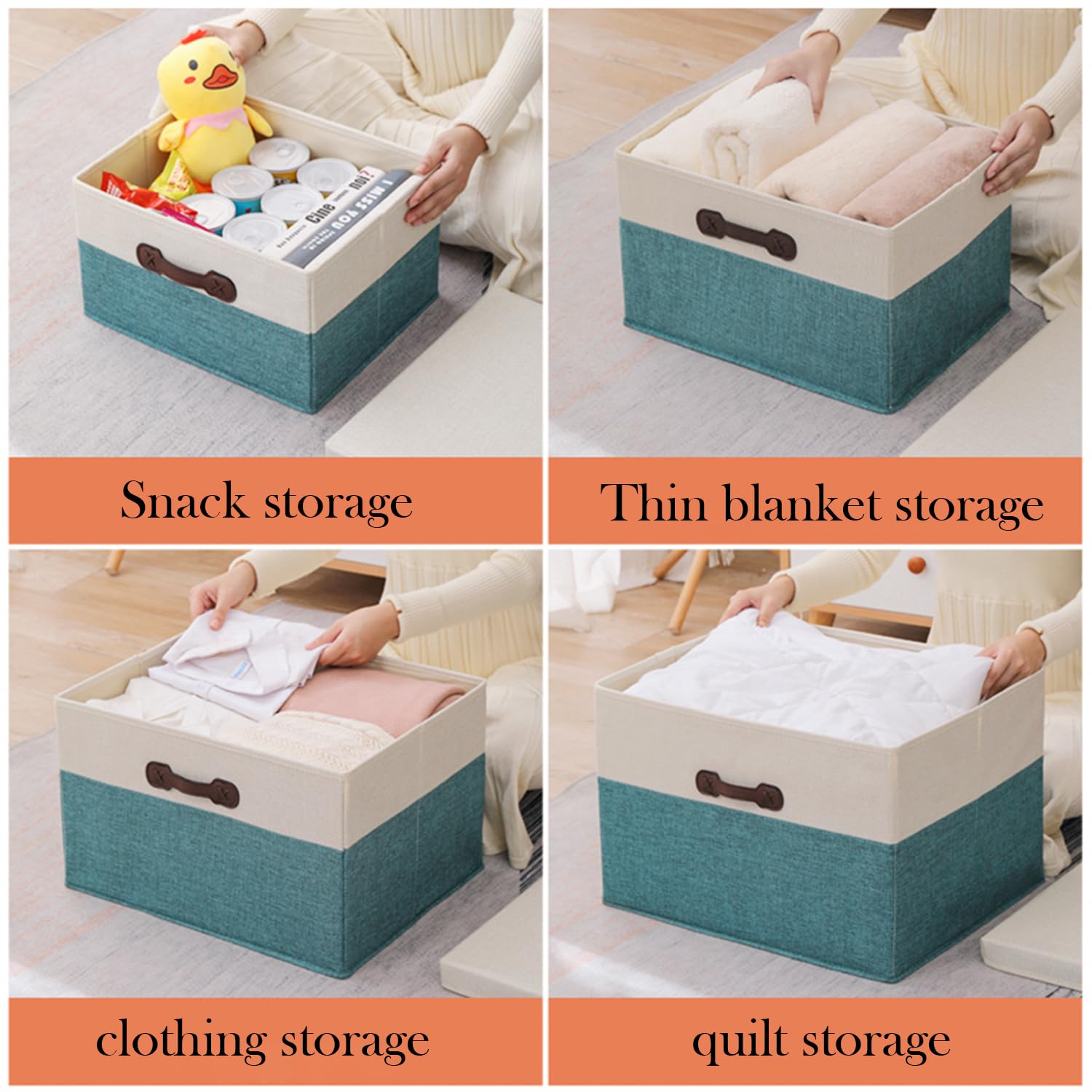 D.DUO Closet Organizers and Storage, Cube Storage Organizer for Organizing clothes, Books, and Others,Storage Bins With Lids (Pink, XL (45L 18 * 14.2 * 11))