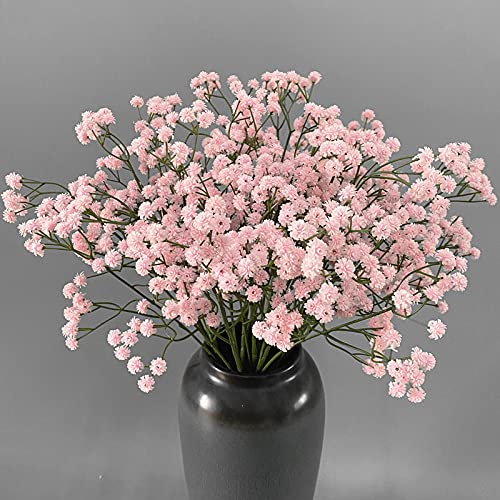 Olivachel 6pcs/Pack Baby's Breath Artificial Flowers Gypsophila Real Touch Flowers for Wedding Party Home Garden Decoration DIY Gift (Pink)