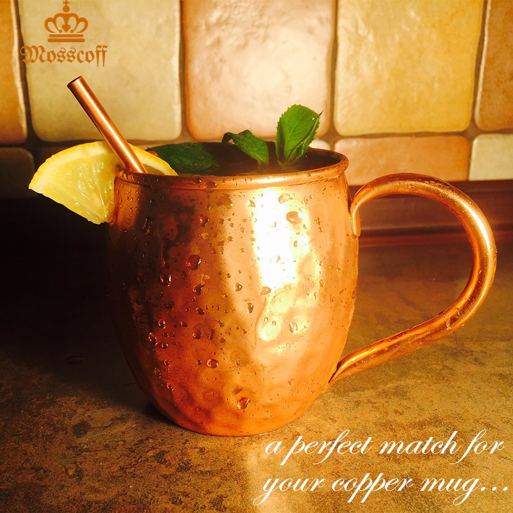 Copper straws โ mini 5,5" (14 cm) size โ set of 6 solid 100% copper drinking straws โ you do not need a copper mug to feel the taste of your Moscow mule, Martini or lemonade