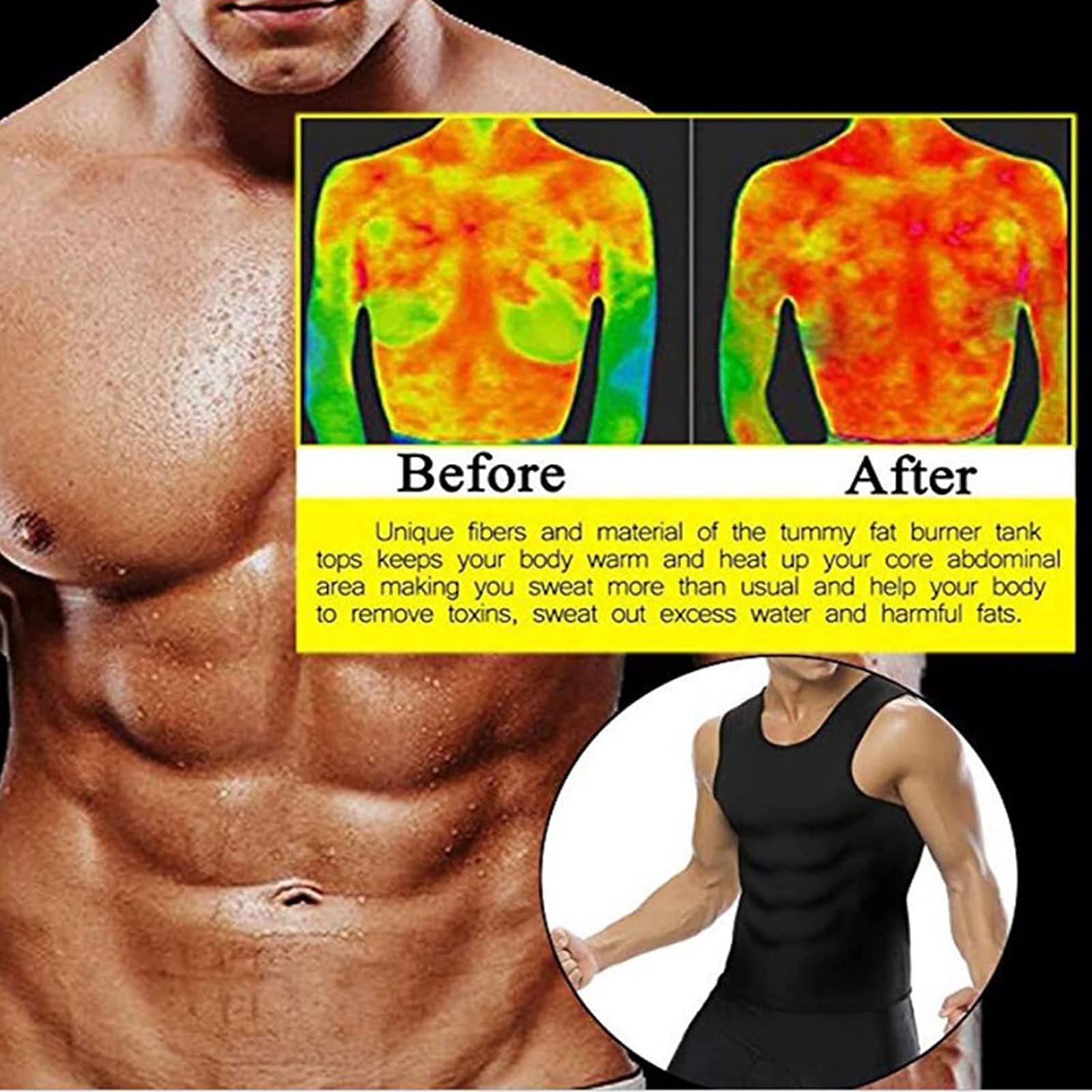 CGTFY Gynecomastia Compress Tank Top, Compression Tank Top Men Chest Compression Shirt, Compression Vest for Men (A,L/XL)