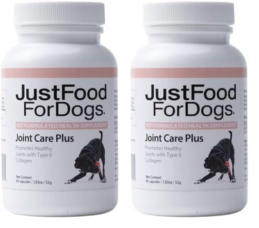 JustFoodForDogs Joint Care Plus, Dog Joint Supplement, Type II Collagen & Chondroitin Sulfate - 60 Count