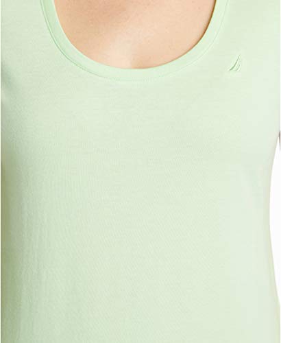 Nautica Women's Easy Comfort Scoop Neck Supersoft 100% Cotton Solid T-Shirt, Paradise Green, Medium