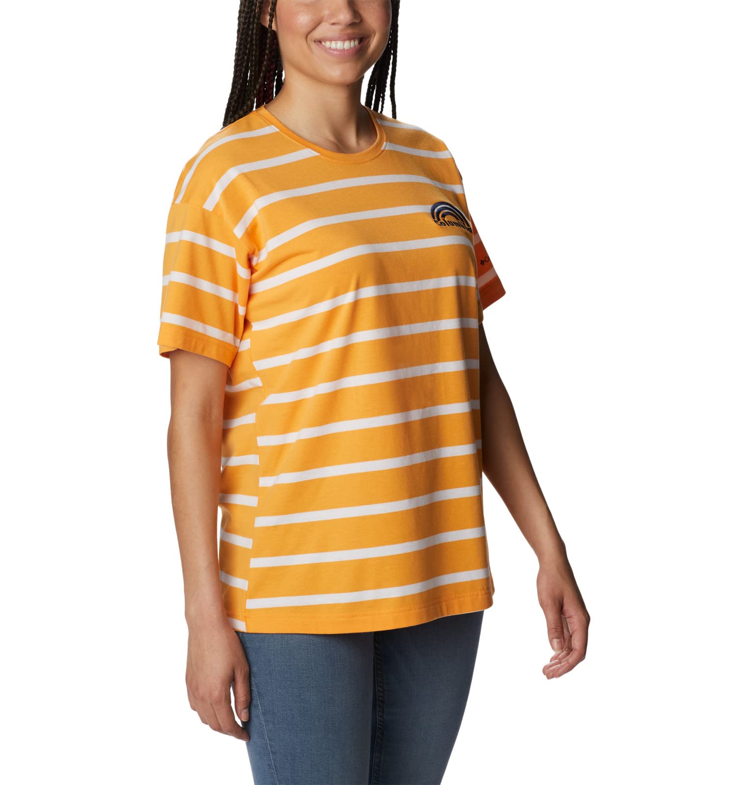 Columbia Women's Sun Trek Oversized Tee, Nocturnal Sunrise Stripe, Medium