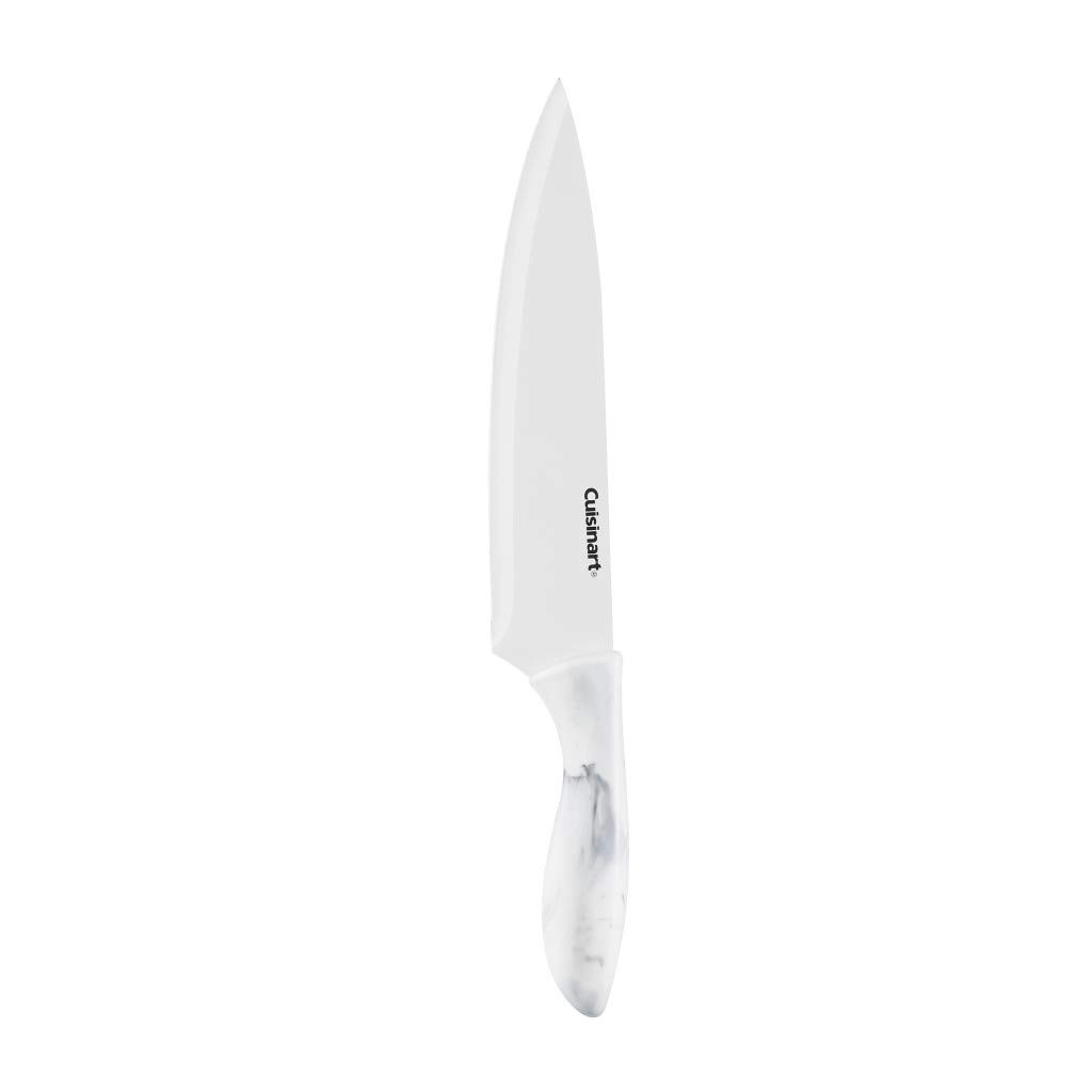 Cuisinart C55CB-7MB Advantage Faux-Marble Cutting Board and Cutlery Set, 7 PC, White/Black